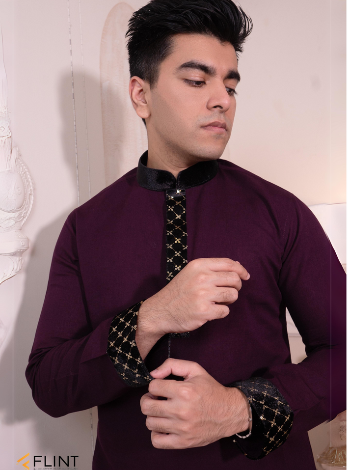Burgundy Panjabi – Flint BD